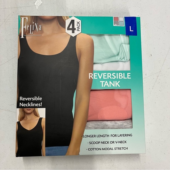 Felina | Intimates & Sleepwear | Felina Reversible Necklines Tank 4pack ...